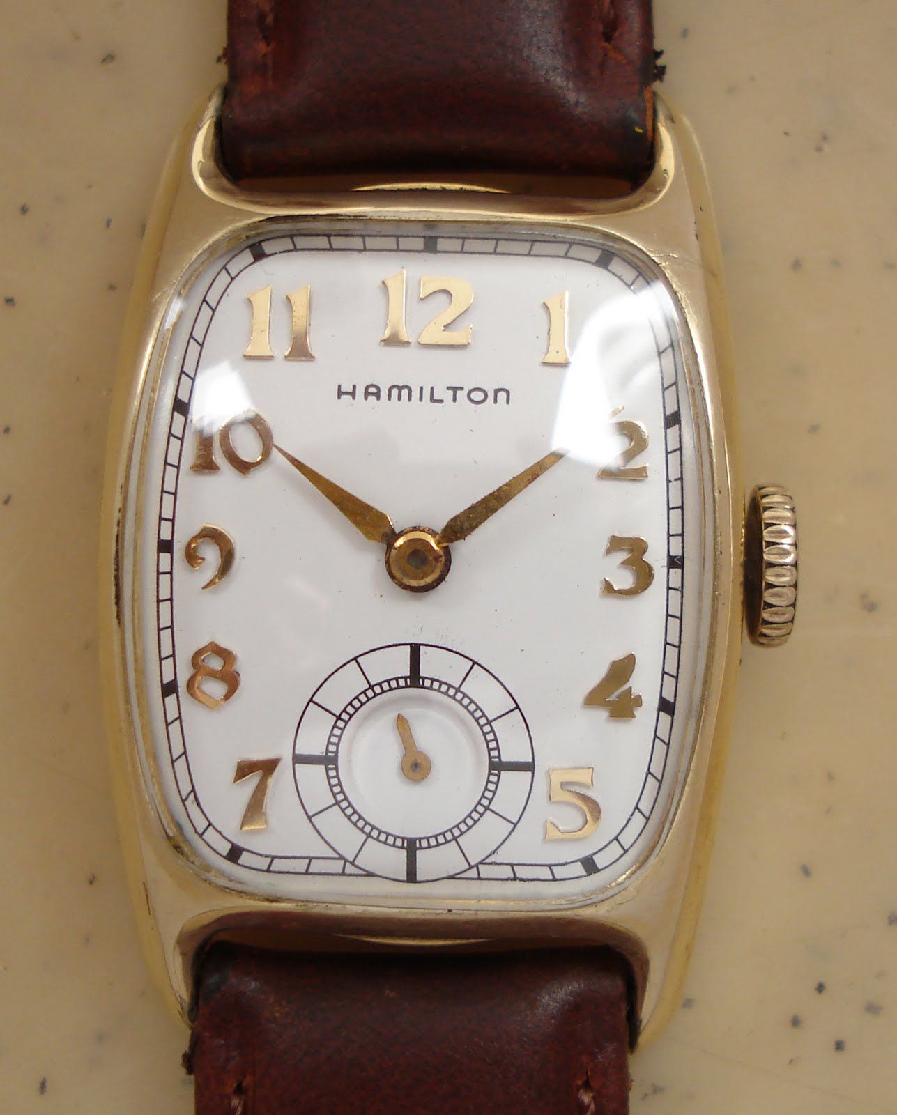 Bruno & Hancock: Vintage Hamilton Boulton in Gold Plaque Case Manual ...