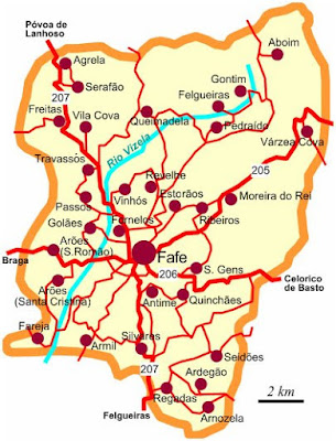 Blogue Geografia Nota 5: Mapa de Fafe e suas freguesias