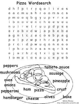 Activities for Kids: Word Puzzle : Pizza