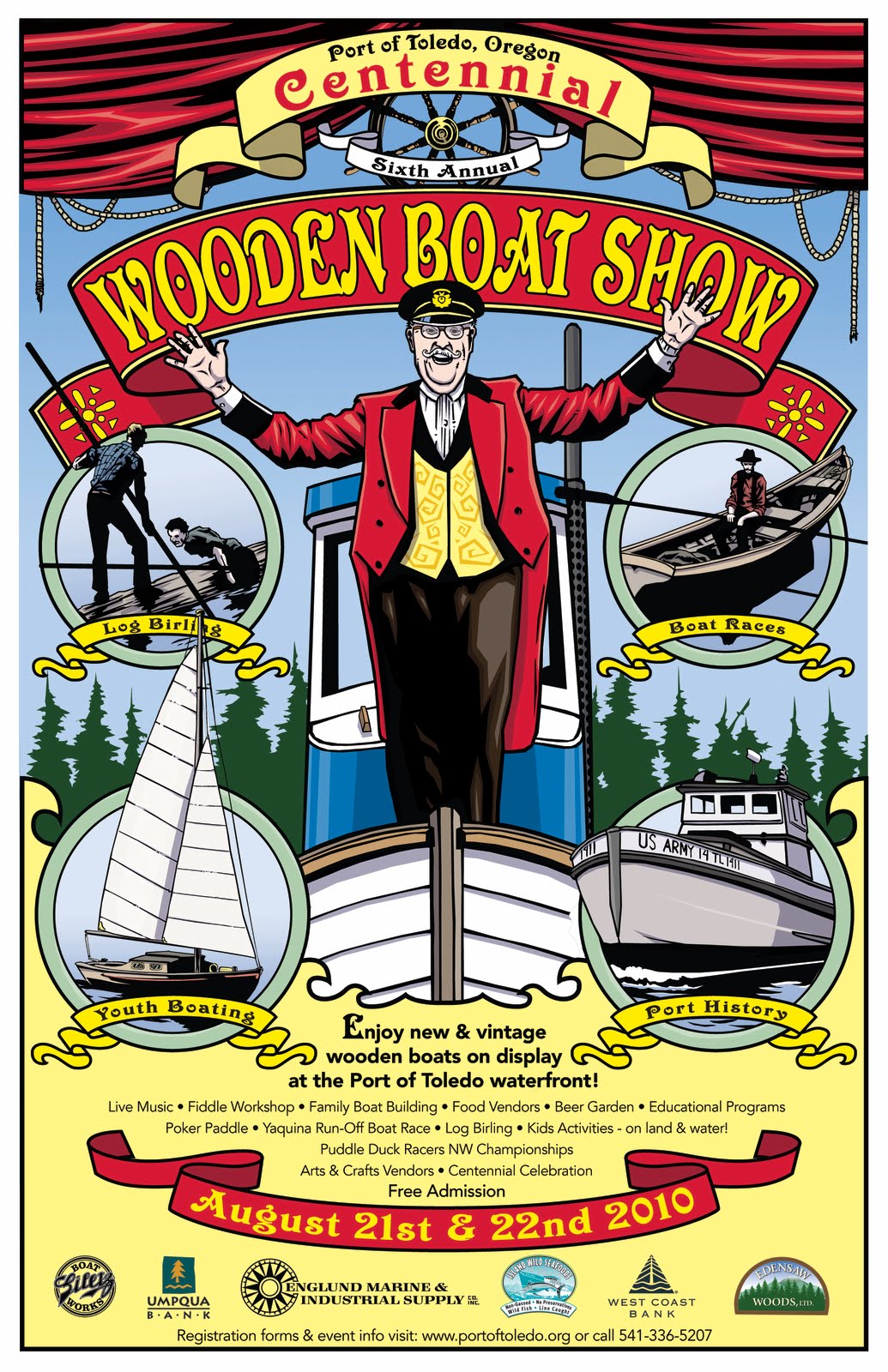 Port of Toledo Oregon: Our Wooden Boat Show Poster