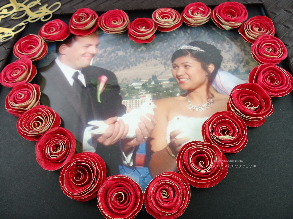 Jinky's Crafts & Designs: Framed Heart Paper Flower Rosettes