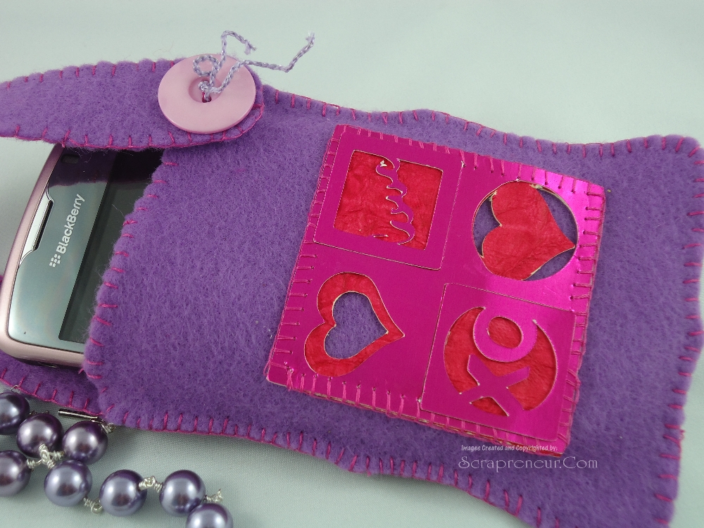 Jinky's Crafts & Designs: Felt Handmade Cell Phone Pouch/Case