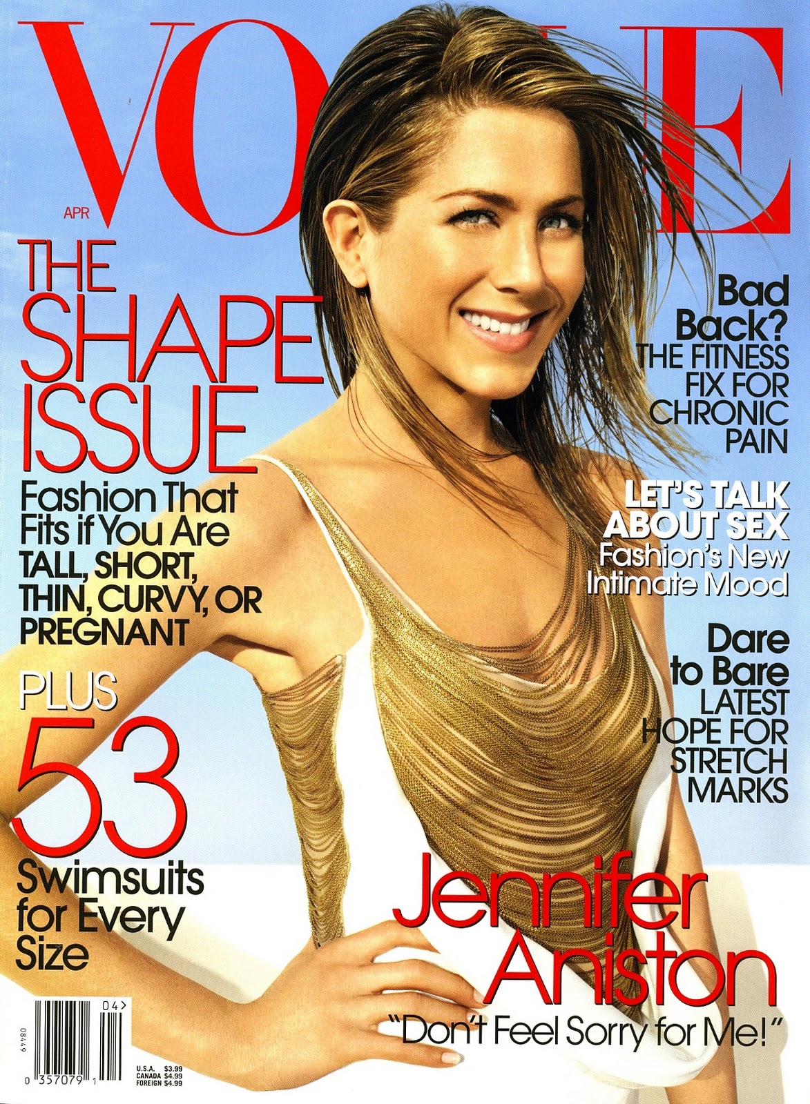 Fashion Flashback: Jennifer Aniston covers Vogue April 2006 - Emily ...