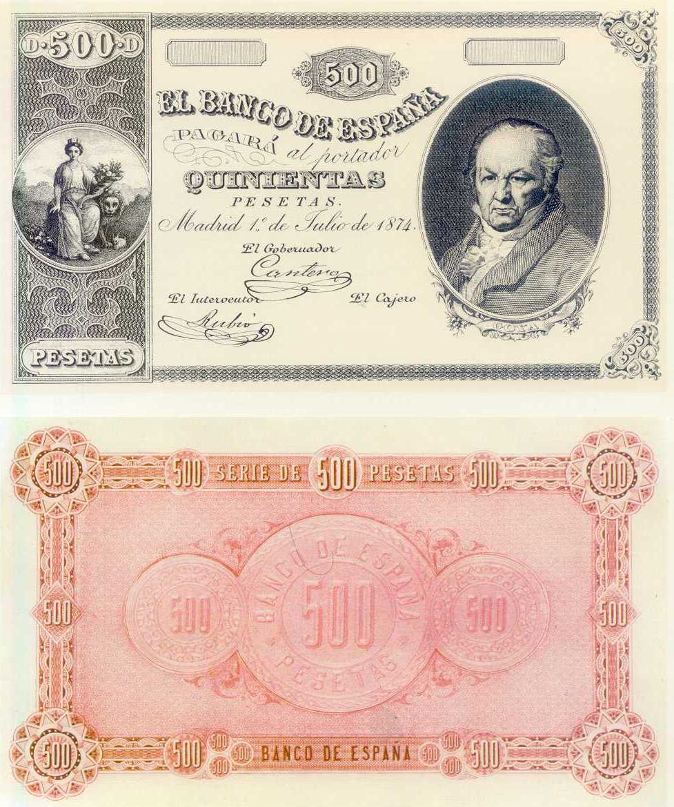 Public Domain Photos and Images: Francisco Goya on Spanish currency note