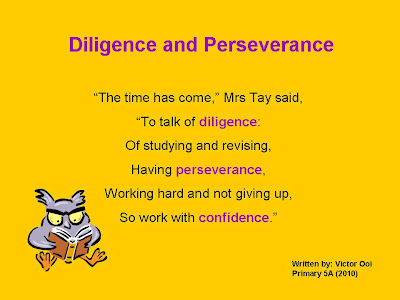5A's Class Blog: How I Can Show Diligence and Perseverance