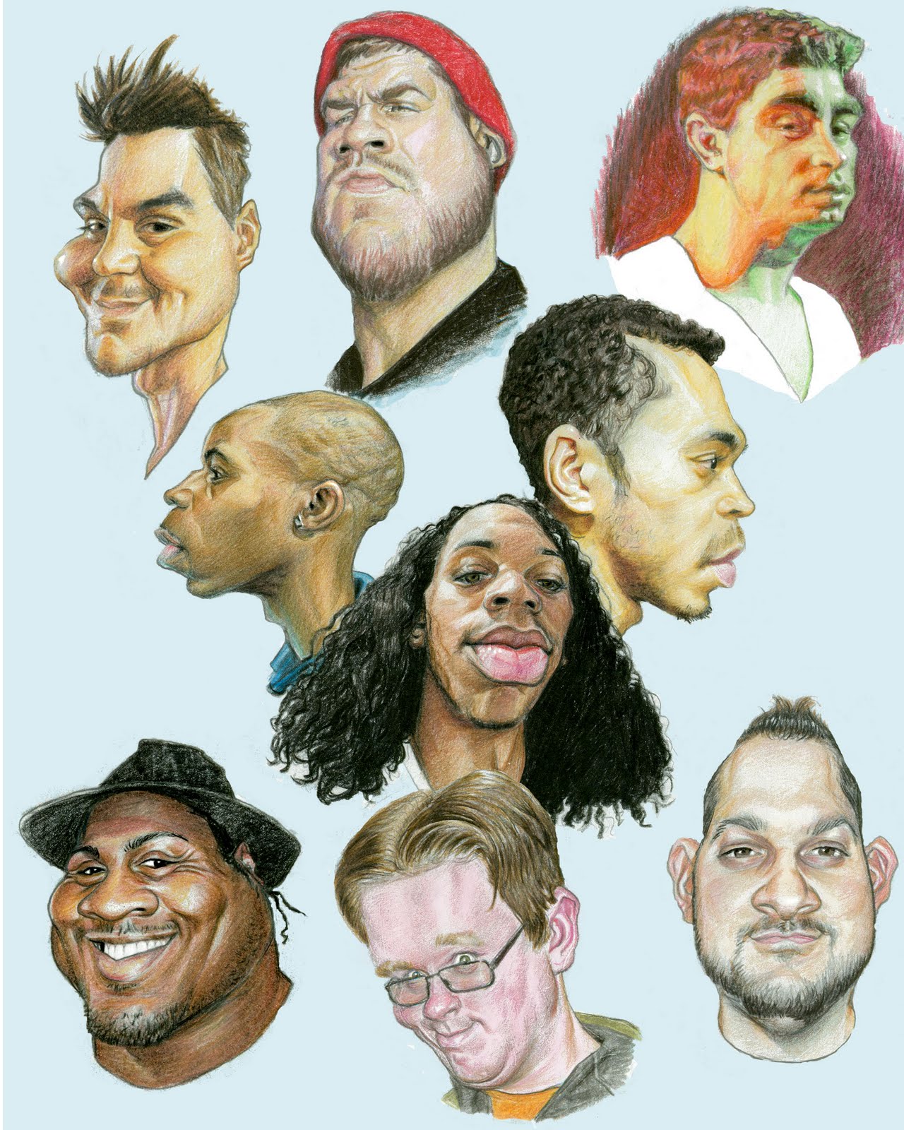 BigSam Art: Caricatures.... IN COLOR PENCIL!!!!!!?????!!!!