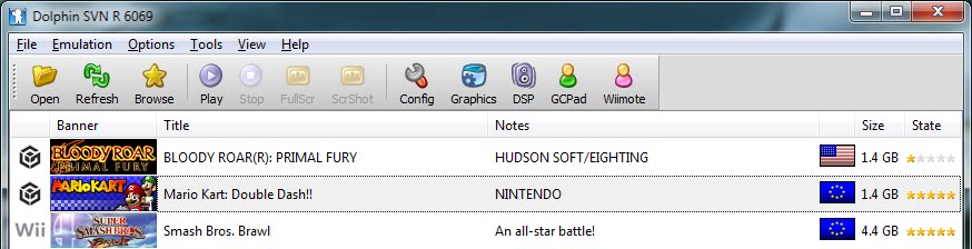 5 Slots Disponibles: Dolphin: emulador Wii y Gamecube