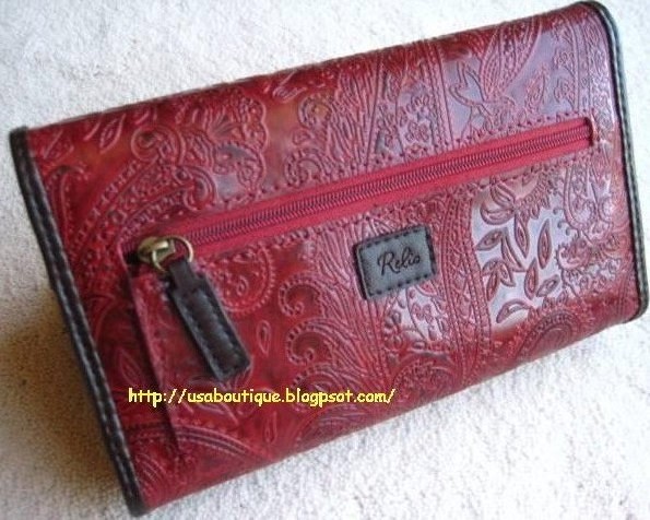 USA Boutique: Relic By FOSSIL Paisley Checkbook Wallet - Red