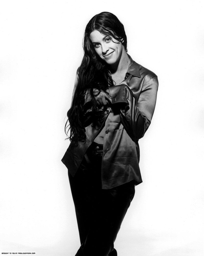 Ladies in Satin Blouses: alanis morissette - b&w satin blouse
