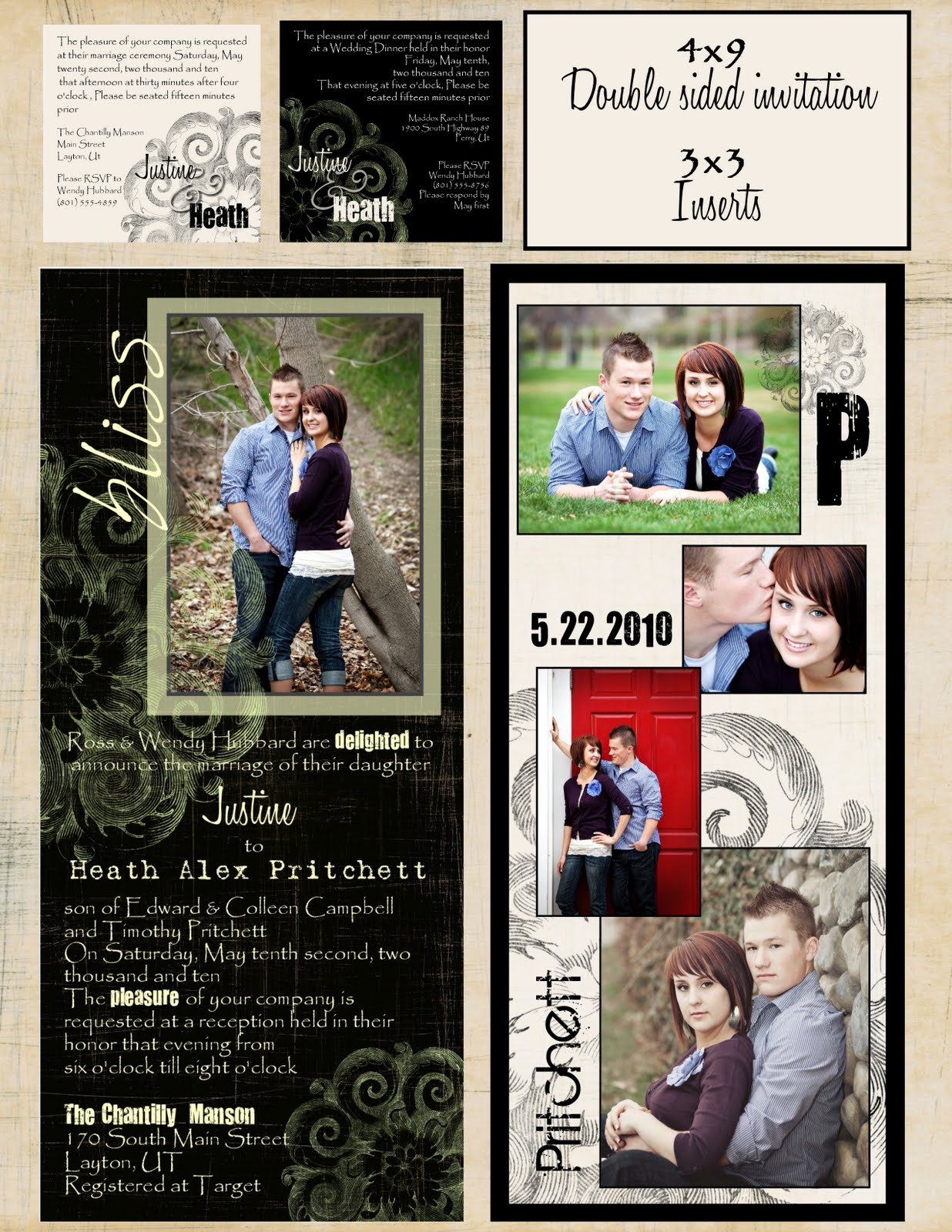 Pretty bird: 4x9 Wedding Invitations