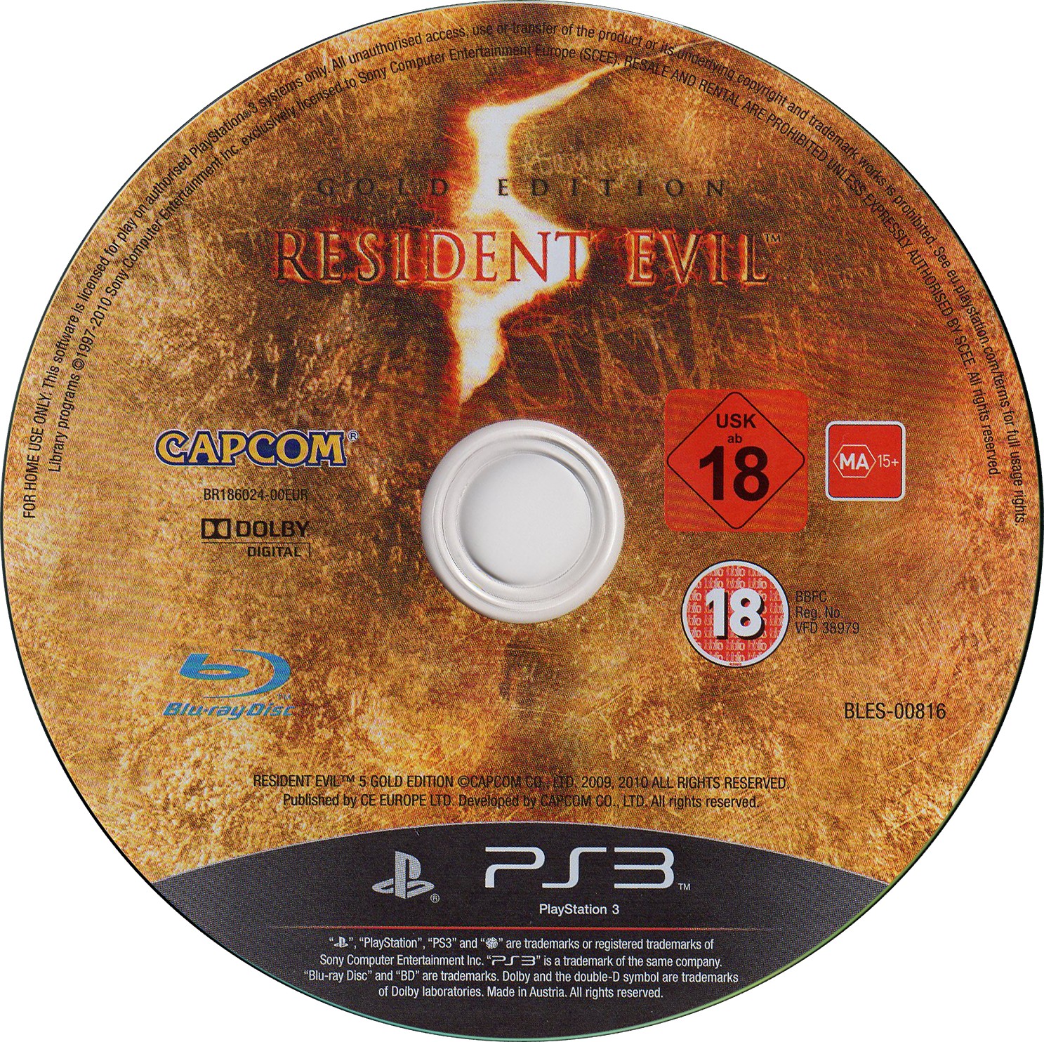 Capa Label Jogo PS3 - Resident Evil 5 - Gold Edition