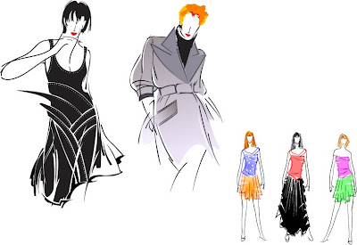 Bocetos de moda en vector (Fashion drawing vectors) | Recursos 2D