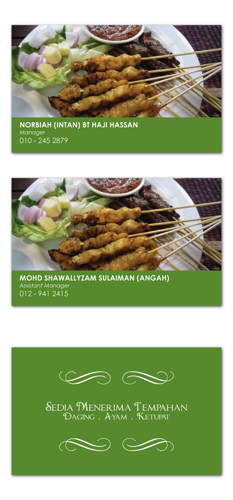 fqemo design: Intan Satay Banner & Bizcard
