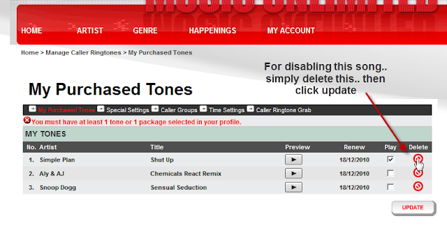 Unsubscribe Maxis Caller Ringtones