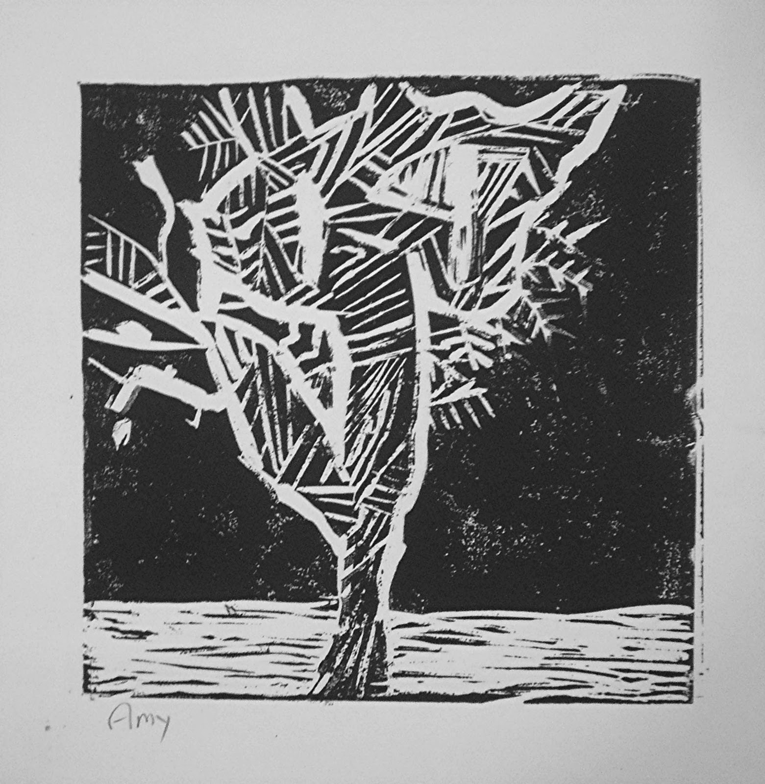 Linoleum Tree Prints