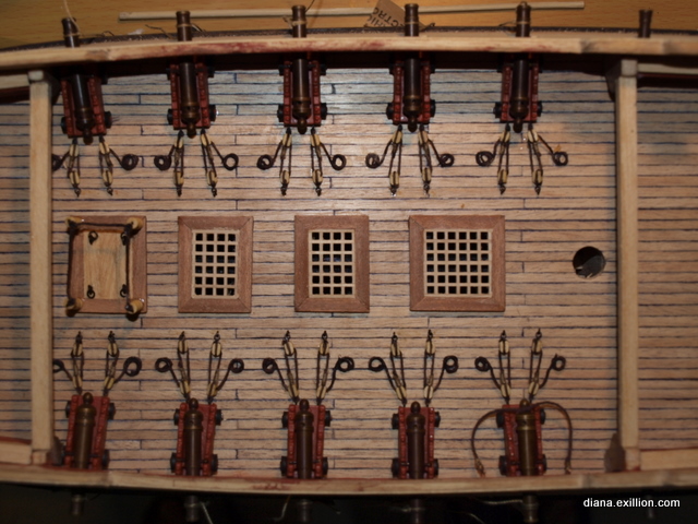 Building the Frigate Diana (Occre): Gun deck cannons