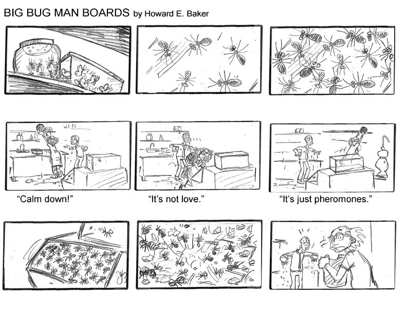 Howard E. Baker: Storyboards for Big Bug Man