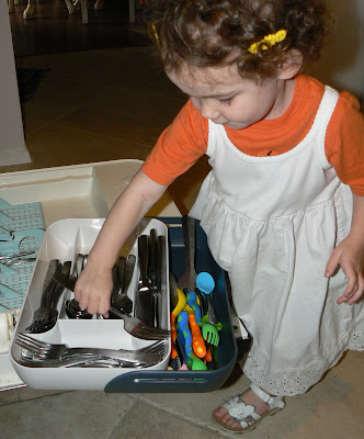 Having Fun at Home: Toddler Chore: Sorting Silverware