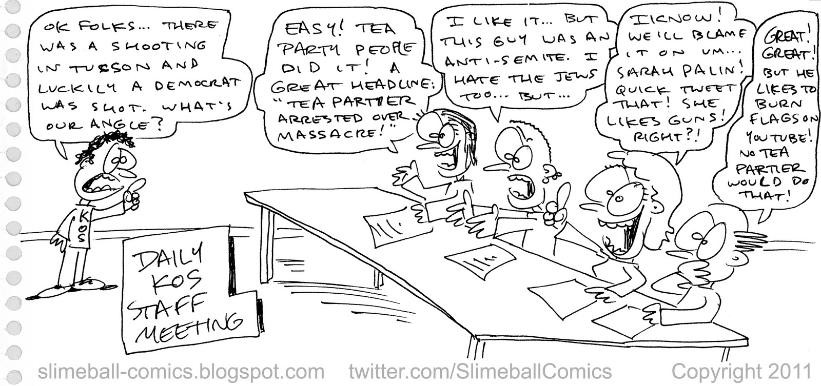 Slimeball Comics: Daily Kos Staff Meeting