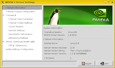 UsuarioDebian: Instalar driver de nvidia - aceleración 3D