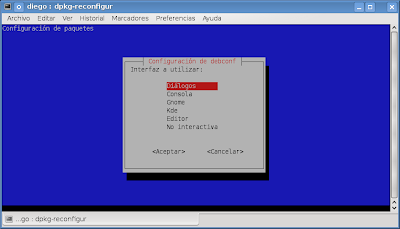UsuarioDebian: Debconf, gestor de configuración