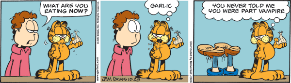 Garfield, alho e um "vampiro" desmaiado :) / Garfield, garlic and vampires