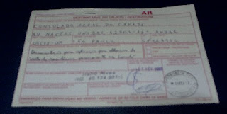 Simbora pro Canadá: Chegou o AR (aviso de recebimento) dos correios