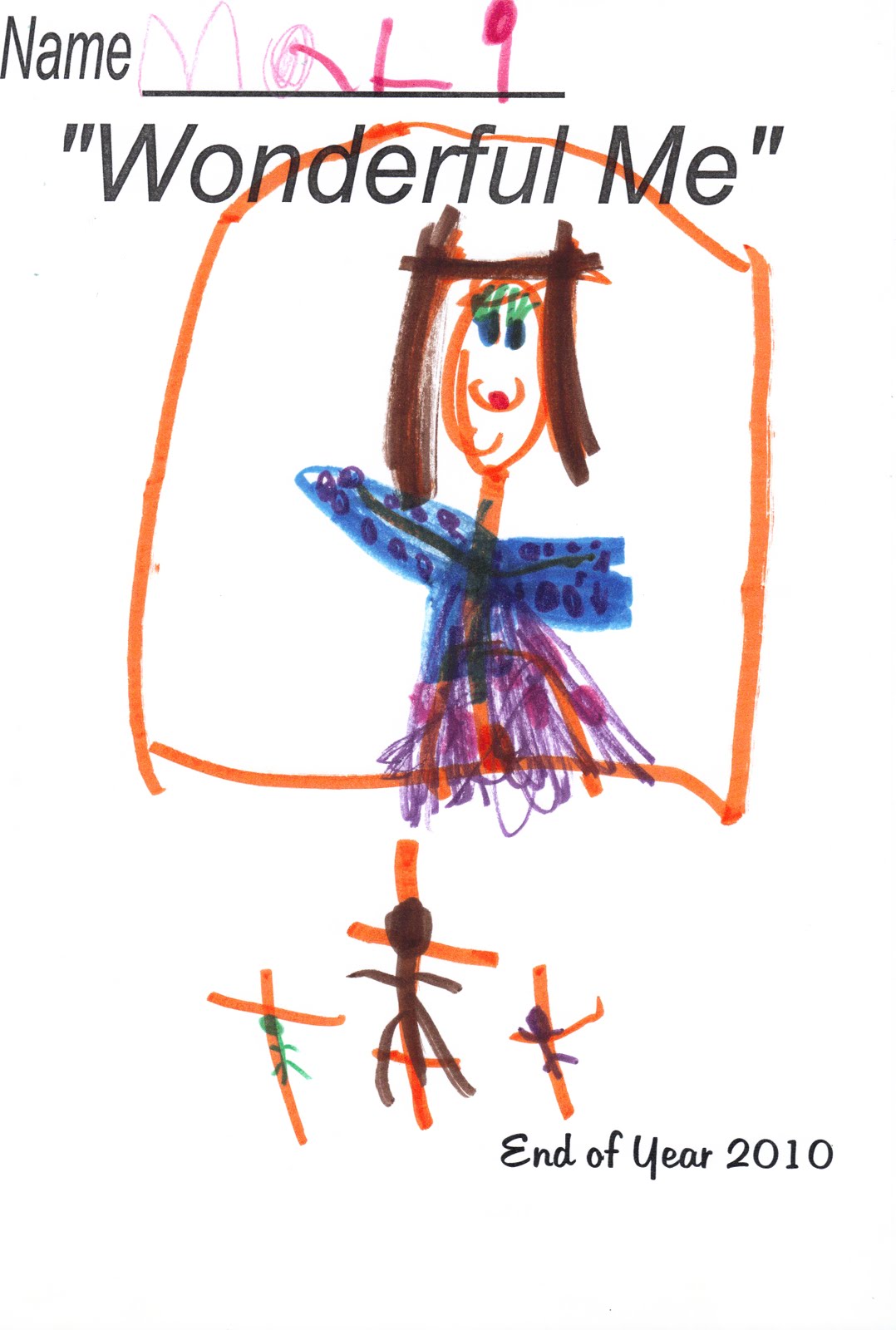 Brie's Blog: Mali's beginning and end of the year self portraits