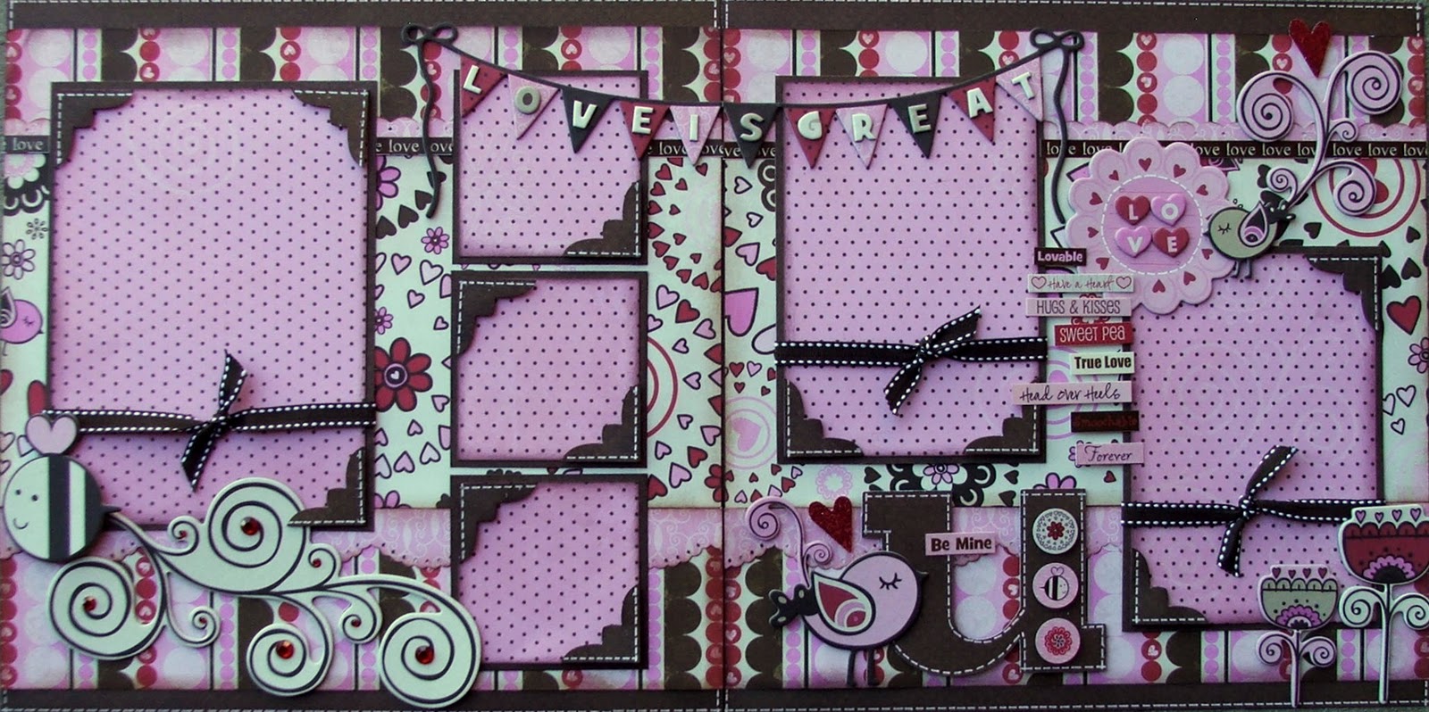 My Scrappin' Escape: Crazy Love 2-Page Layout at the Scrapbook Garden