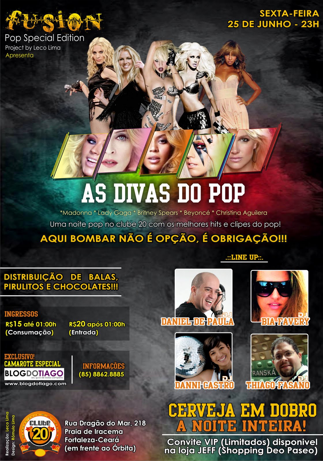 Rômulo Lima: Fusion apresenta As Divas do Pop dia 25/06/2010