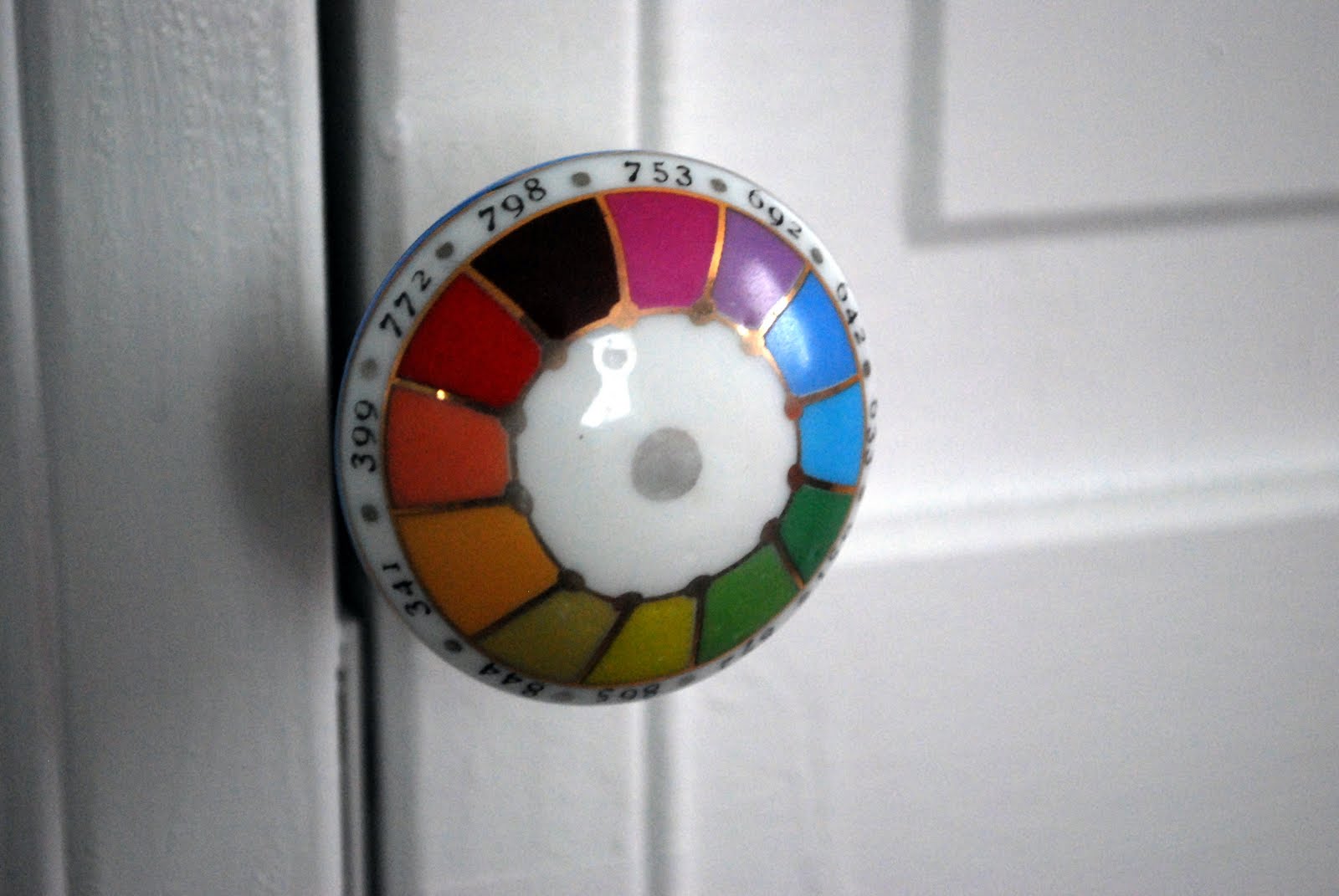 In the Little Yellow House: Closet Color Wheel Knobs