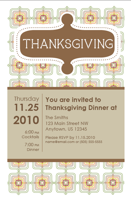 Cottage by the Gulf: Thanksgiving Dinner Invitation Freebie