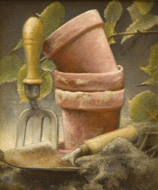 Karin Wells Studio: Garden Tools Still Life