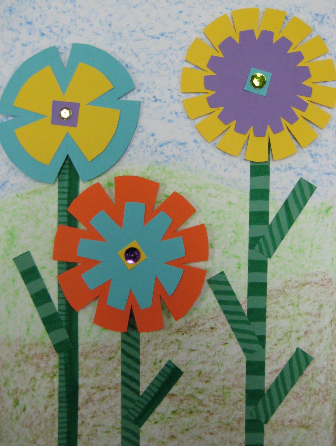 "3D" Flower Collage • TeachKidsArt