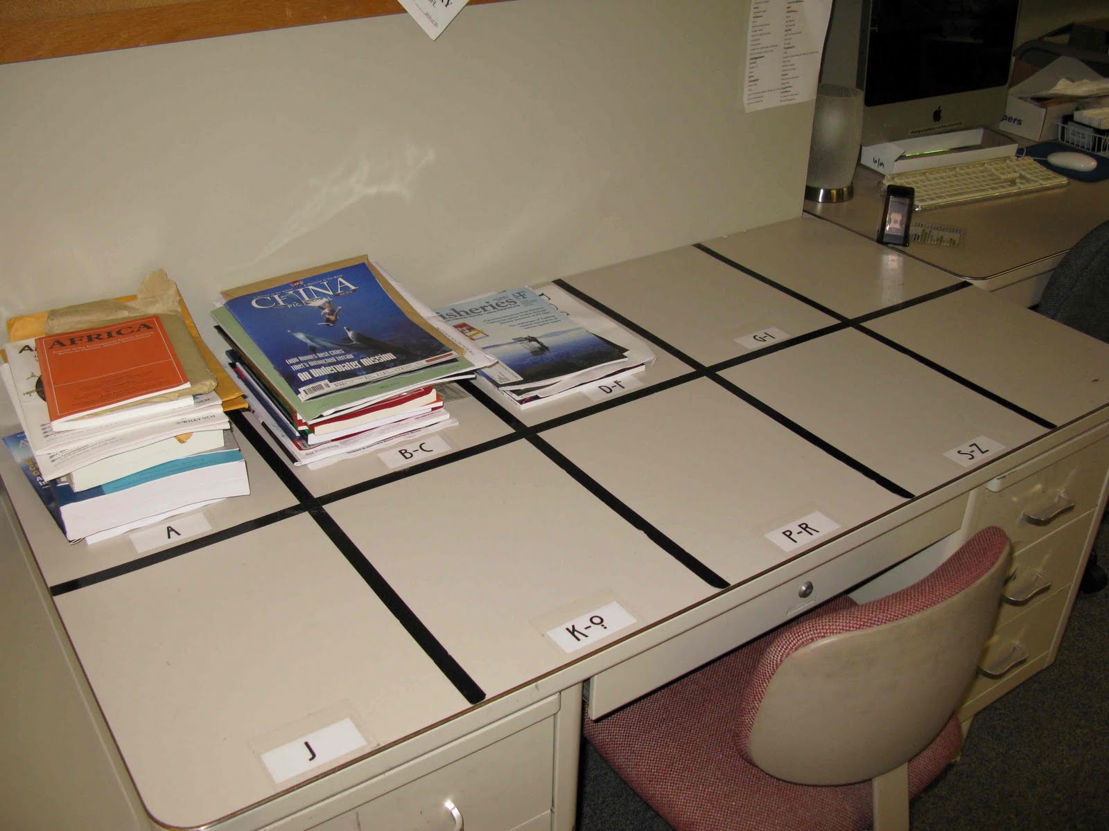 Library as Visual Workplace: Serials Sorting Desk
