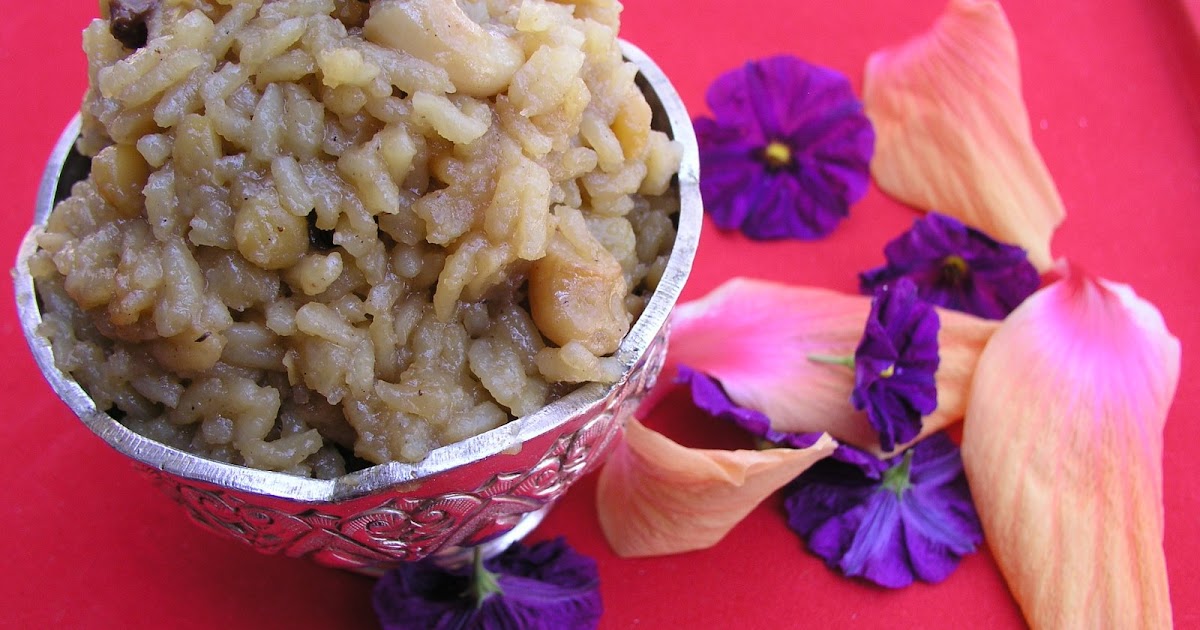 Chakra Pongal/ Sweet Rice (Dairy Free) - Few Minute Wonders