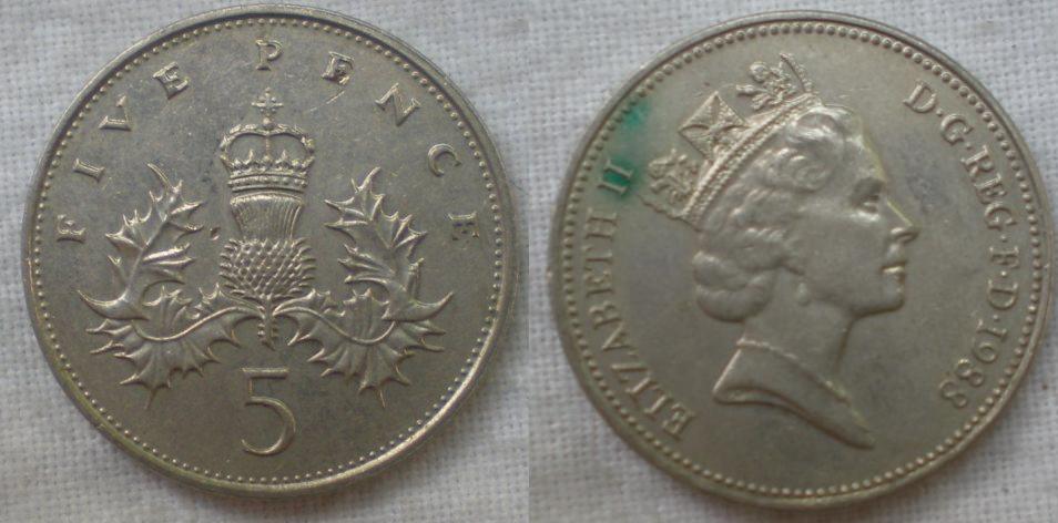 World of Coins: England 5 pence