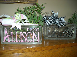 Vinyl Lettering by Susie: Glass Blocks