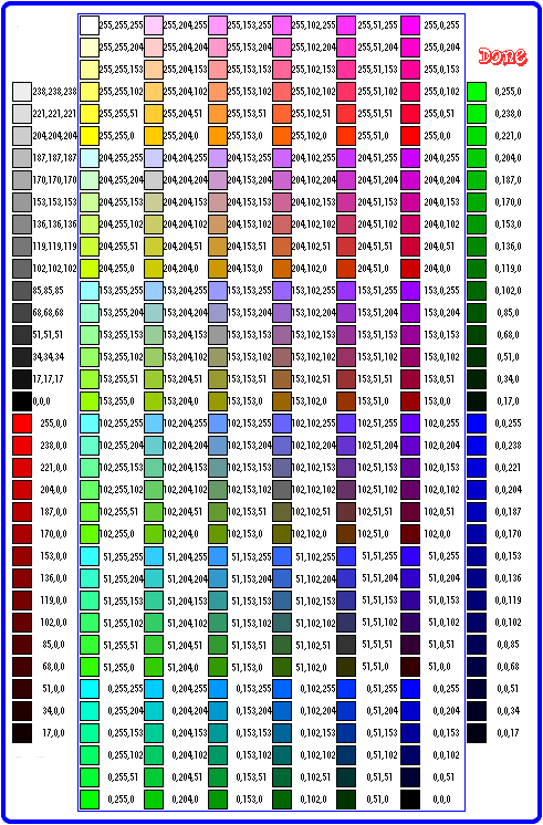 cuylediscpop: rgb color codes