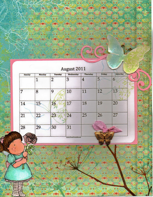 Elle's Creative Journey: August Calendar Page Design