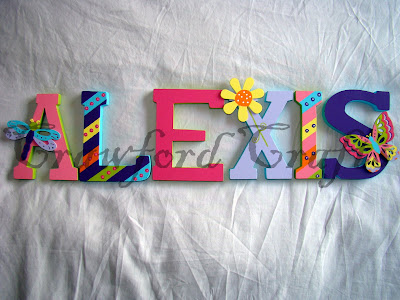 Custom Hand Painted Wooden Letters: Alexis