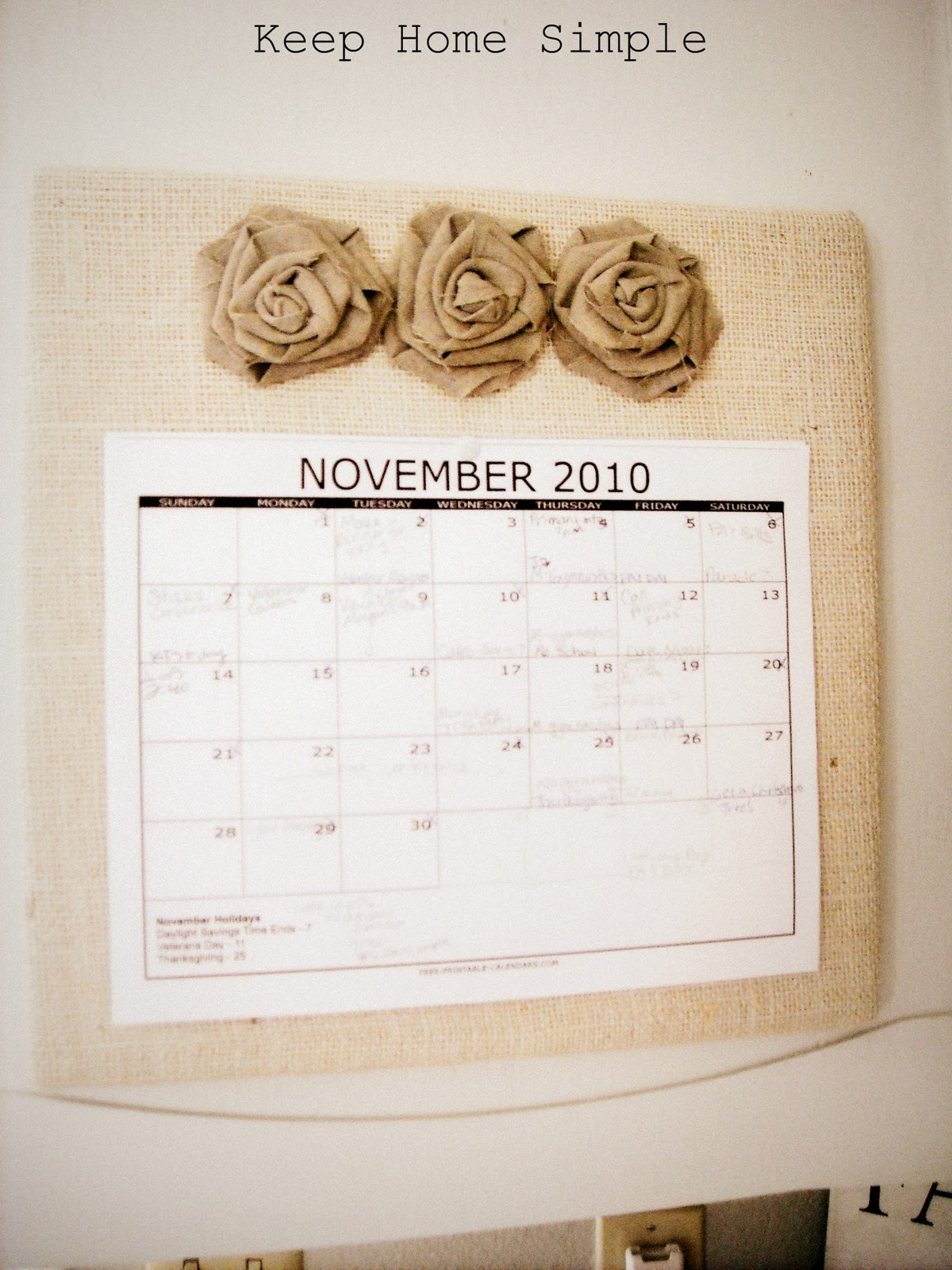 Keep Home Simple: Simple Calendar Display