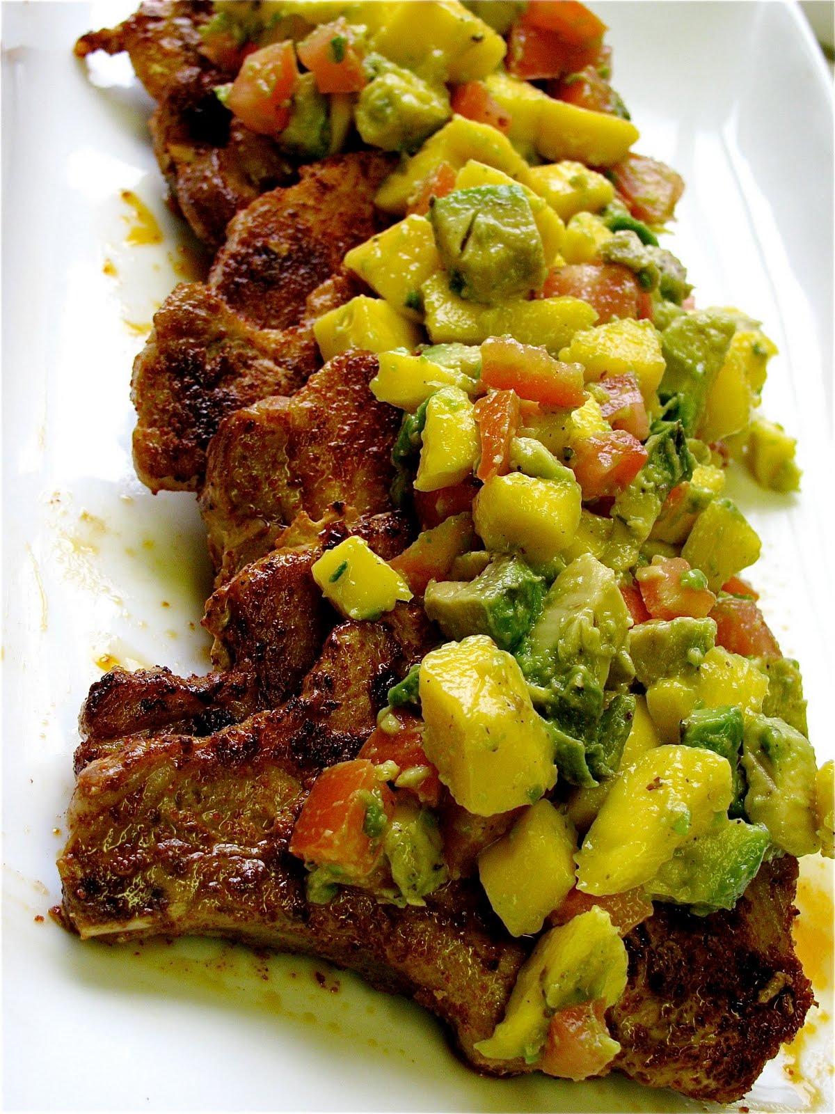 PASSION ON THE STOVE TOP: Chipotle Pork Chop with Mango and Avocado Salsa