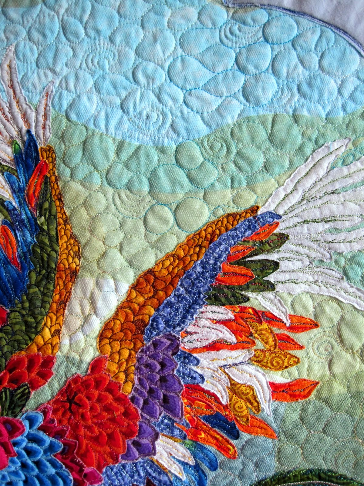Quilts, Grandkids and Delphiniums: Rooster Quilt Finished