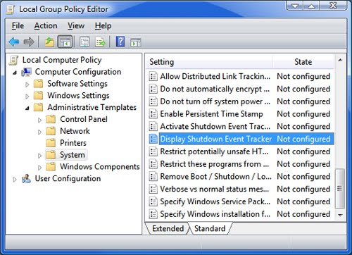 IT Specialist: Windows Server 2008 Shutdown Event Tracker Kapatmak