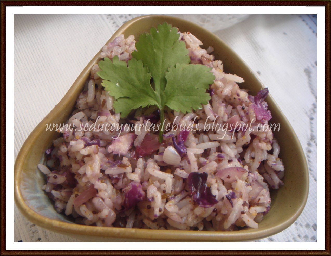 Purple Cabbage Rice With Paruppu Podi - Seduce Your Tastebuds...