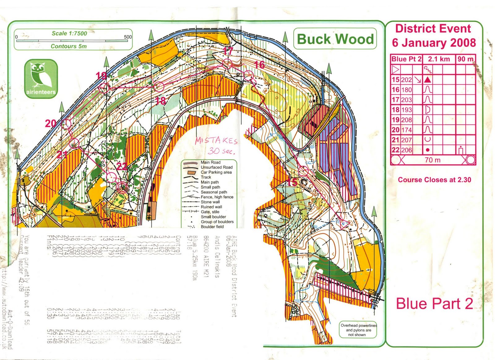 Orientēšanās kartes: Buck Wood (Bradford)