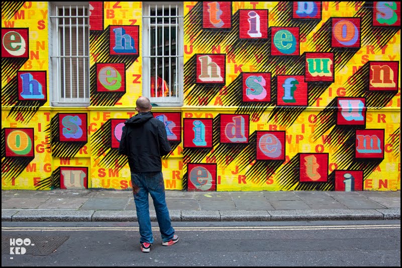 Ben Eine Middlesex Street Mural in London | Hookedblog - Street Art ...