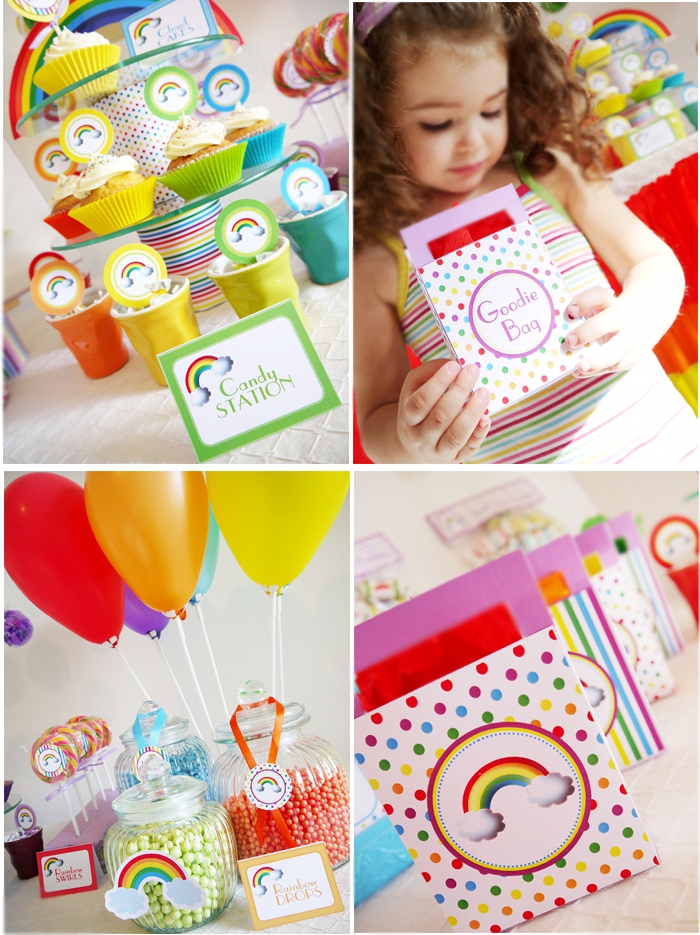 Rainbow Birthday Party with Printables - Party Ideas | Party Printables ...