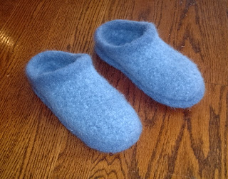 Knitting night: Felted Clogs Finished! Yippee!